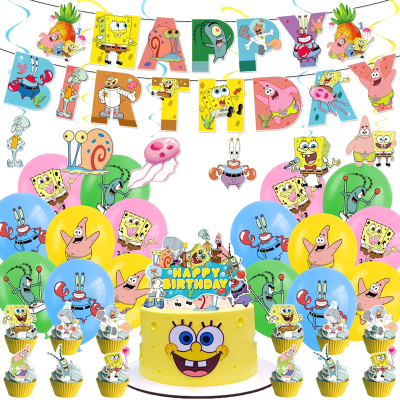 [SG Seller] Spongebob Patrick Star Set C w Swirls Balloons Birthday Set ...