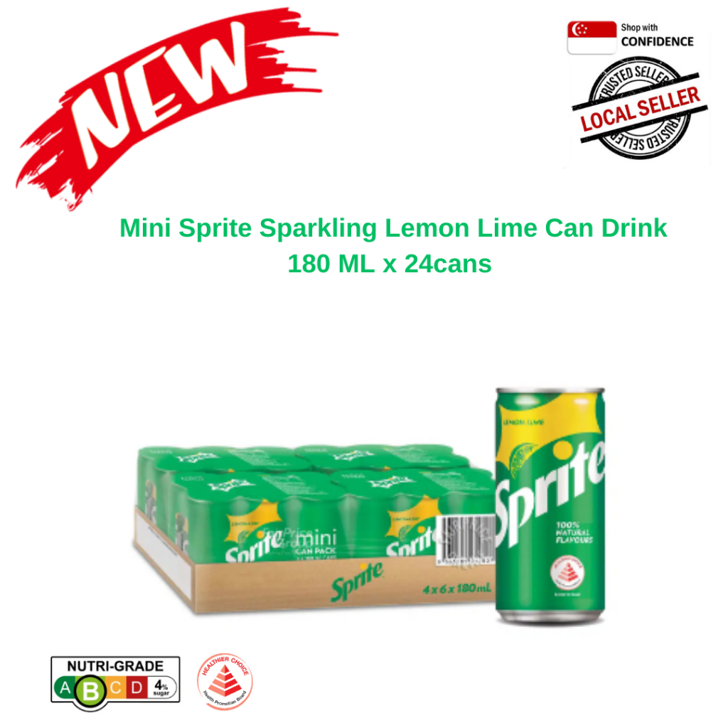 *Mini* Sprite Sparkling Lemon Lime Can Drink 180 ML x 24cans | Shopee Singapore