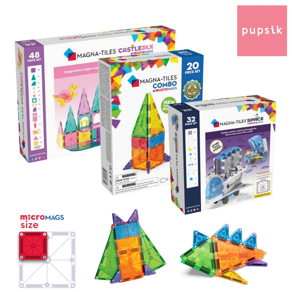 Magna Tiles Magnetic Building Blocks + microMAGS (7 Types) | Shopee ...