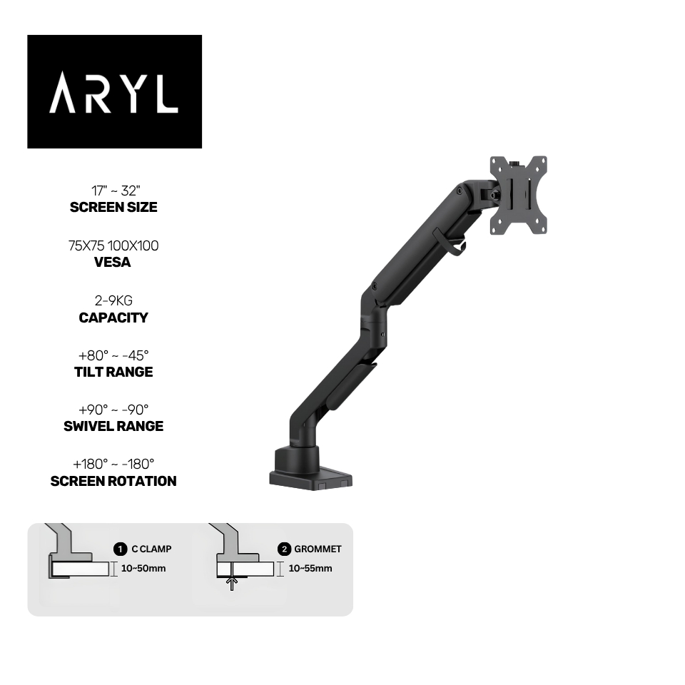 the Aryl™ Single Monitor Spring-Assisted Monitor Arm | Shopee Singapore