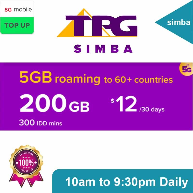 TPG Simba $12 Top-up or Renew plan | Shopee Singapore