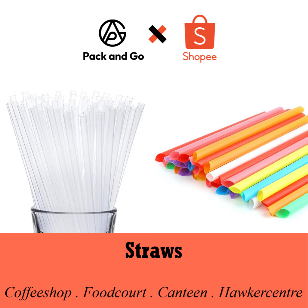 🔥Local Seller🔥 Straight Transparent Straw | Sharp Coloured Straw ...