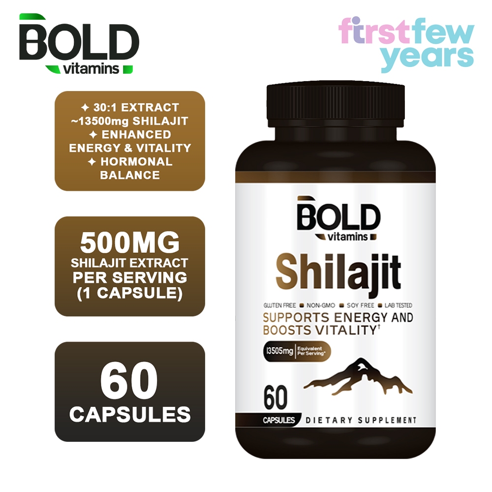 Bold Vitamins Shilajit Extract Supplement (60 Caps) 450mg/13500mg High ...