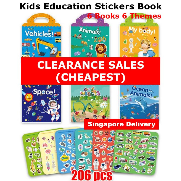 Kids Education Reusable Sticker Book (CHEAPEST)(6Themes) English ...