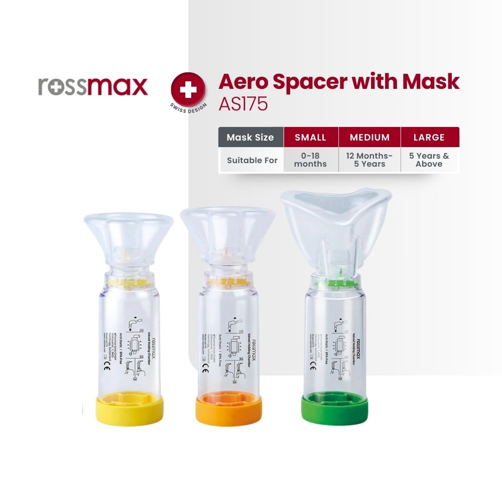 ROSSMAX Aero Spacer Valved Holding Chamber Model AS175 (To be used with ...
