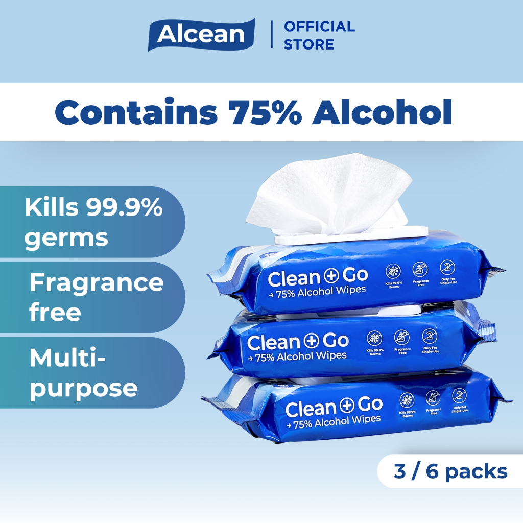 Alcean 75% Alcohol Wipes, 50 Wipes - Different Pack Size Available ...