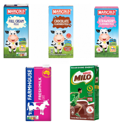 Marigold UHT Milk Farm House Milo UHT Malt Milk Strawberry Chocolate ...