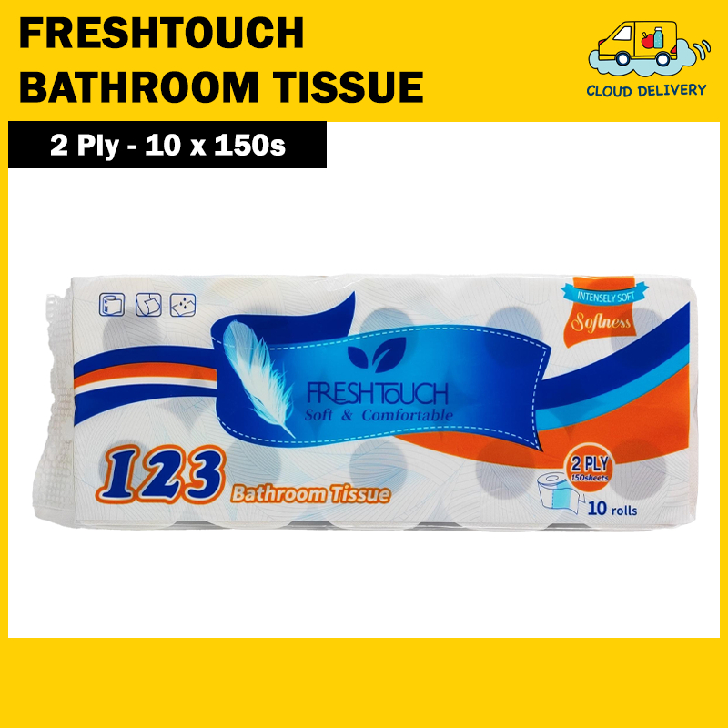 FreshTouch 123 Bathroom Toilet Paper / Tissue (2 Ply - 10 x 150s ...