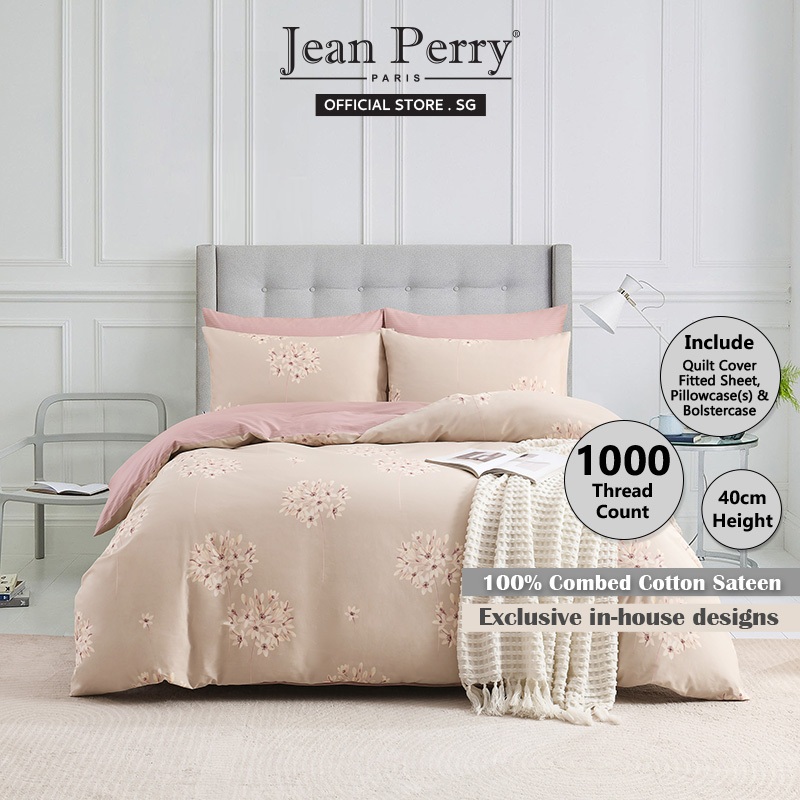 Jean Perry Luxury Hotel 1000TC Cotton Quilt Cover Set I Fitted Sheet I ...