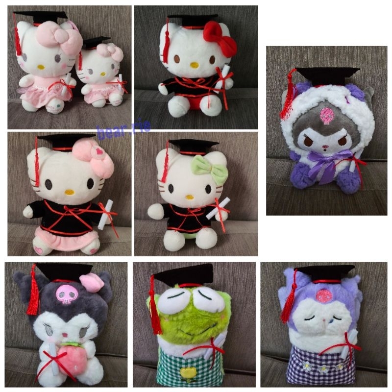 Hello kitty graduation bear Kuromi Keroppi grad bear plush toy nautical ...