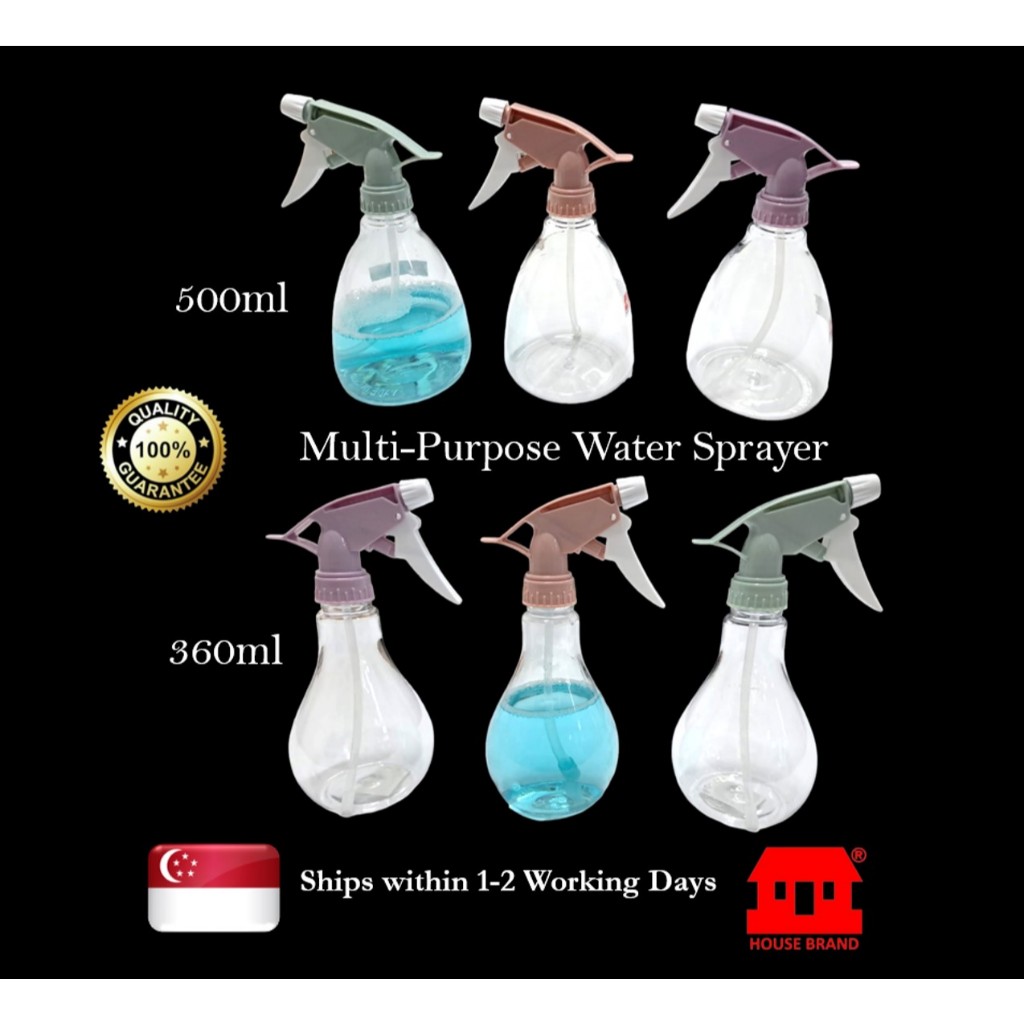 Water Sprayer, Clear Plastic Spray Bottle 360ml, 500ml (Reusable) | Shopee Singapore