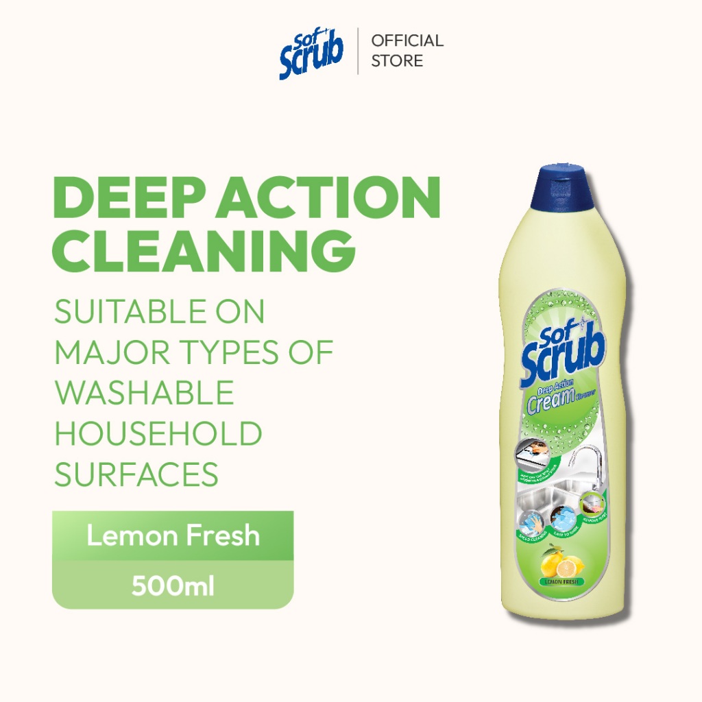 SofScrub Deep Action Cream Cleanser (Lemon Fresh) 500ml | Shopee Singapore