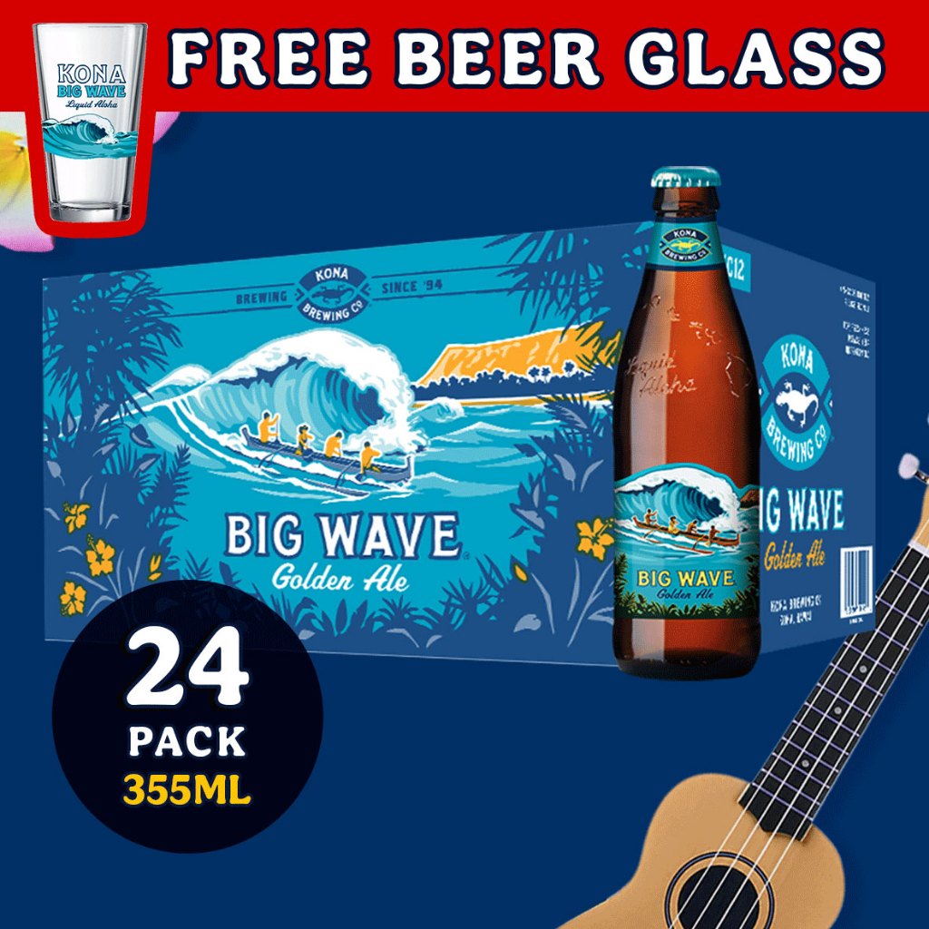 Kona Big Wave Hawaiian Golden Ale (Bottle) - Case of 24 [Craft Beer ...