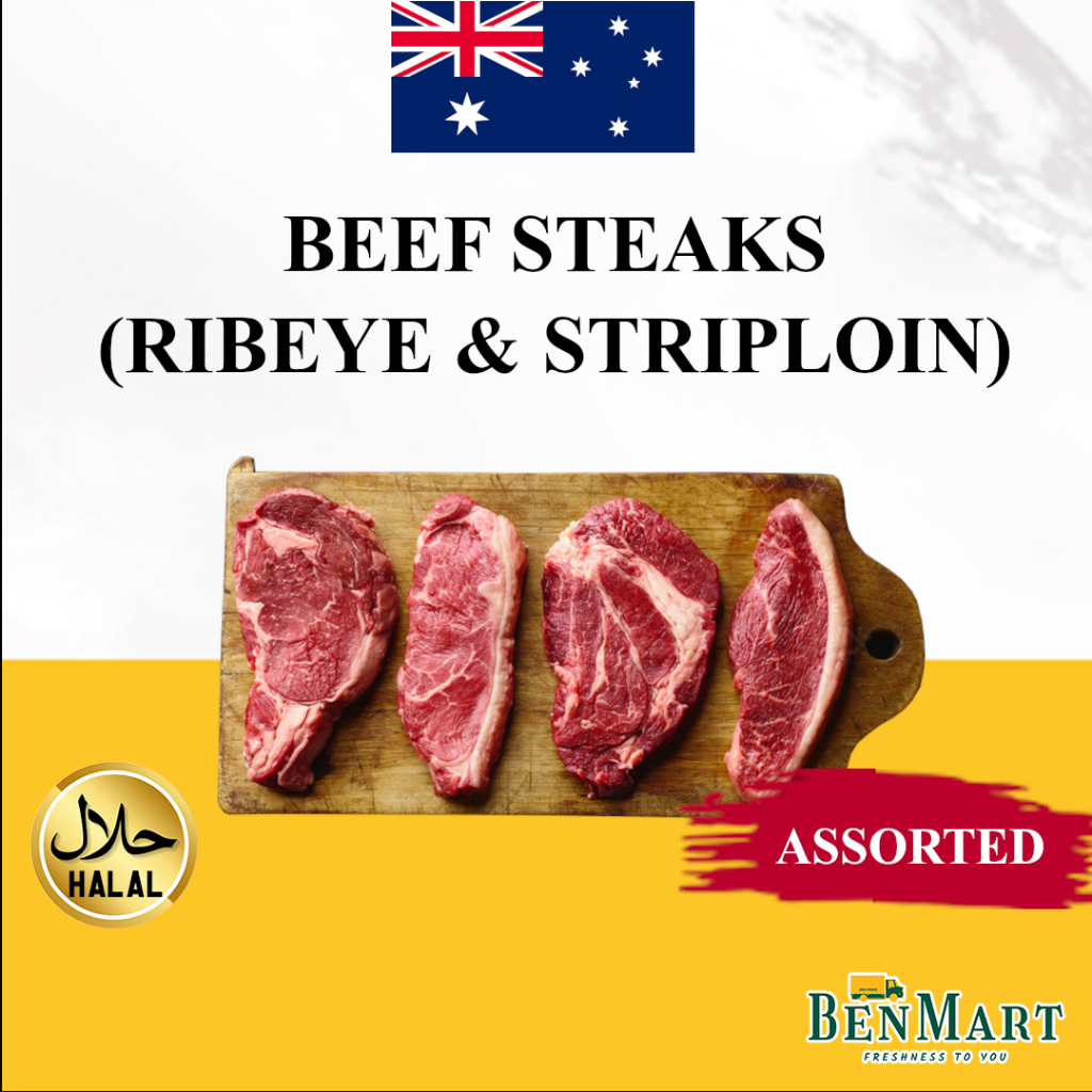 [BenMart Chill] Silver Fern Beef Steak Portion Ribeye / Striploin ...