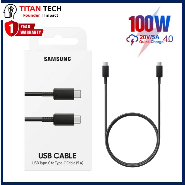 (SG LOWEST) Samsung 100W USB C Type C to Type C 5A 3A 1.8m 1m Cable ...