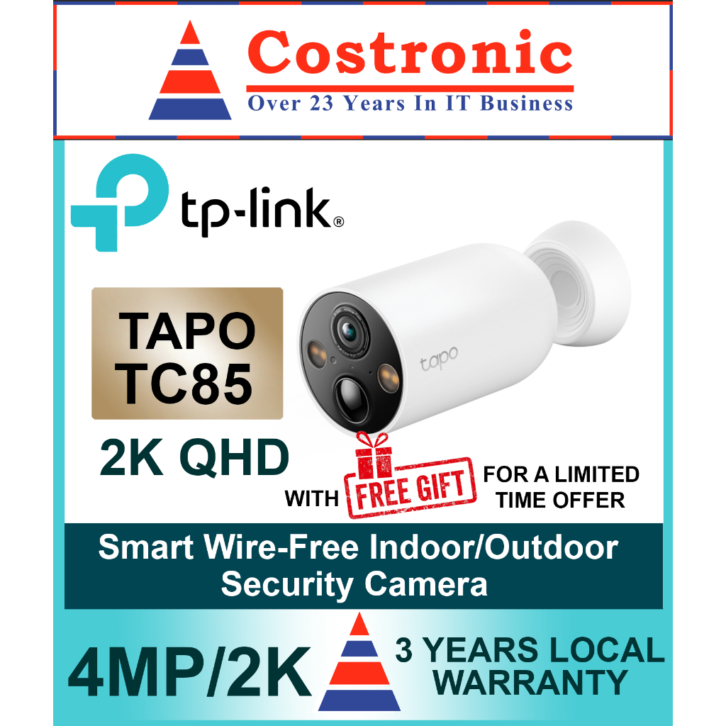 Tp-link Tapo TC85 2K QHD 4MP Smart Wire-Free Security Camera - 3 years Local SG warranty ...