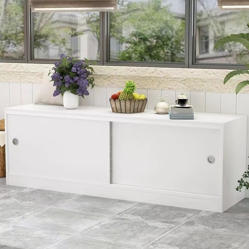 Solid wood bay window cabinet load-bearing 150kg storage cabinet slide ...