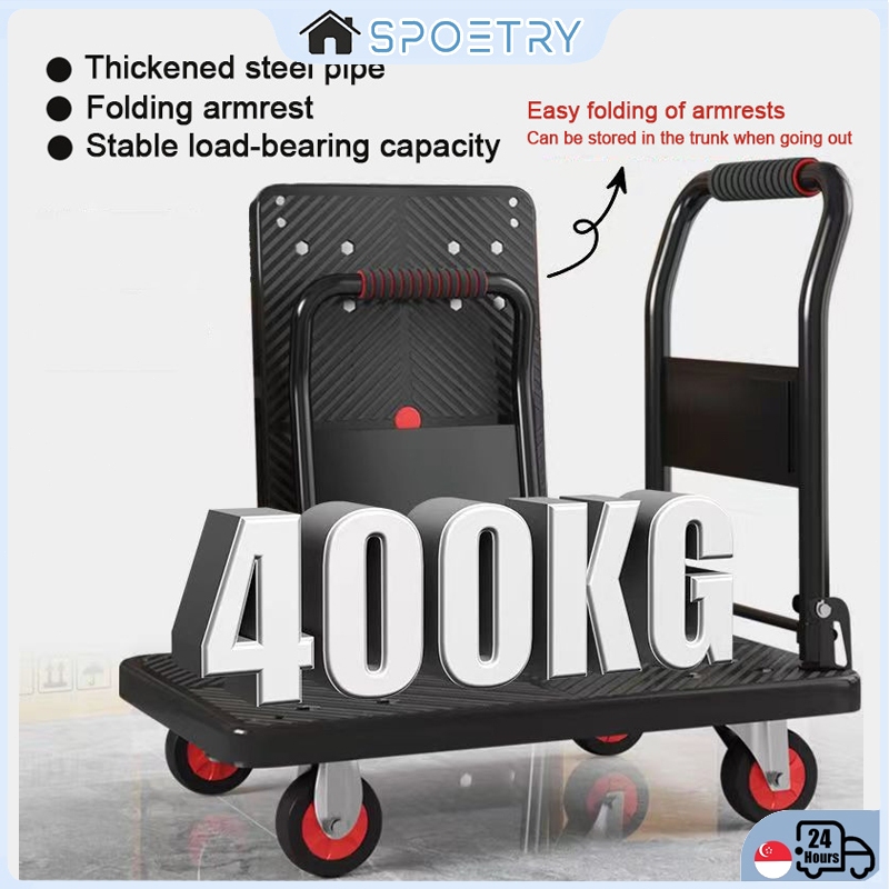 【SG-SPOETRY】Foldable Platform Trolley Cart Foldable Flatbed Trolley ...