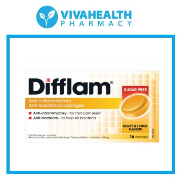 Difflam Honey Lemon/Eucalyptus Menthol/ Raspberry Lozenges 16s | Shopee ...
