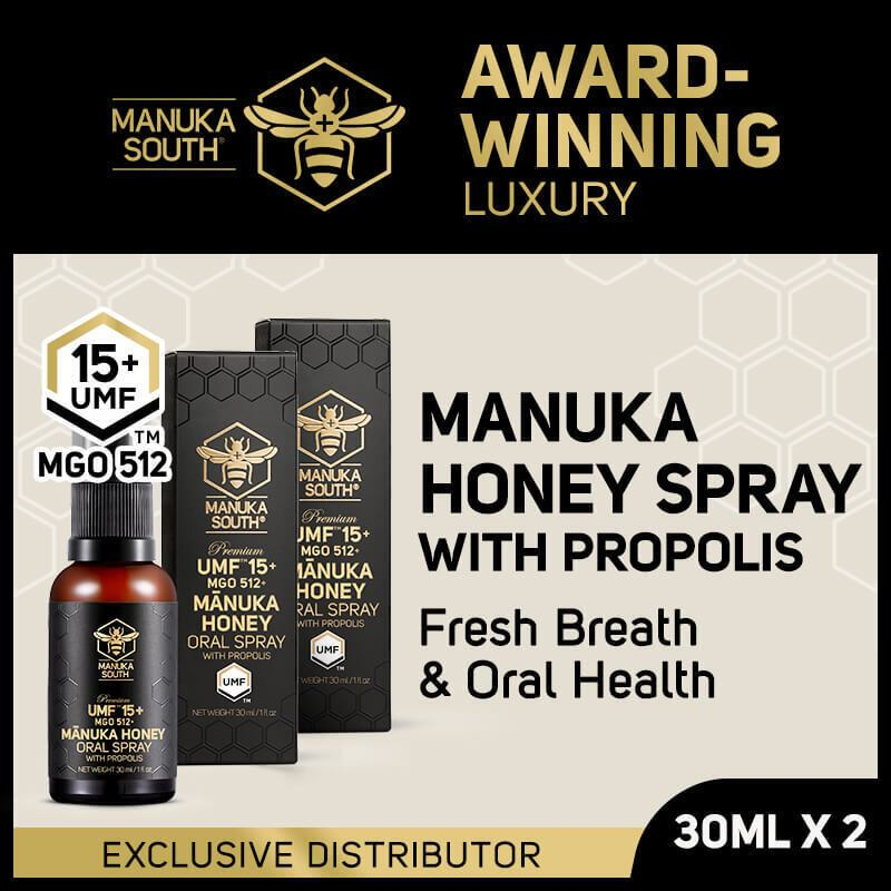 [2 Btl] Manuka South UMF 15 Oral Spray with Manuka Honey & Propolis for ...