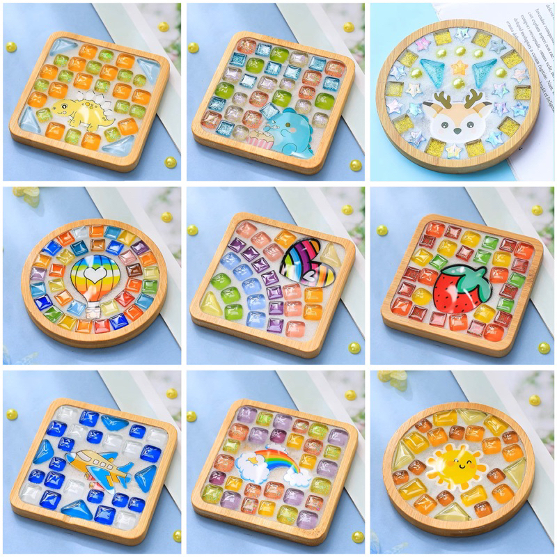 [SG] DIY Mosaic Art Wooden Coaster | DIY Coaster | Cartoon Coaster ...