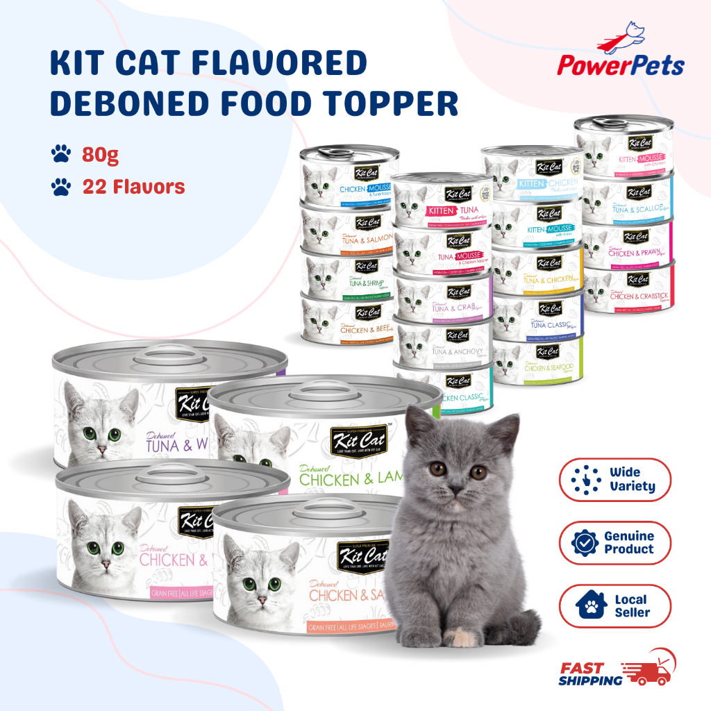 Kit Cat Flavored Deboned Food Topper 80g - Grain-Free Savory Chicken ...