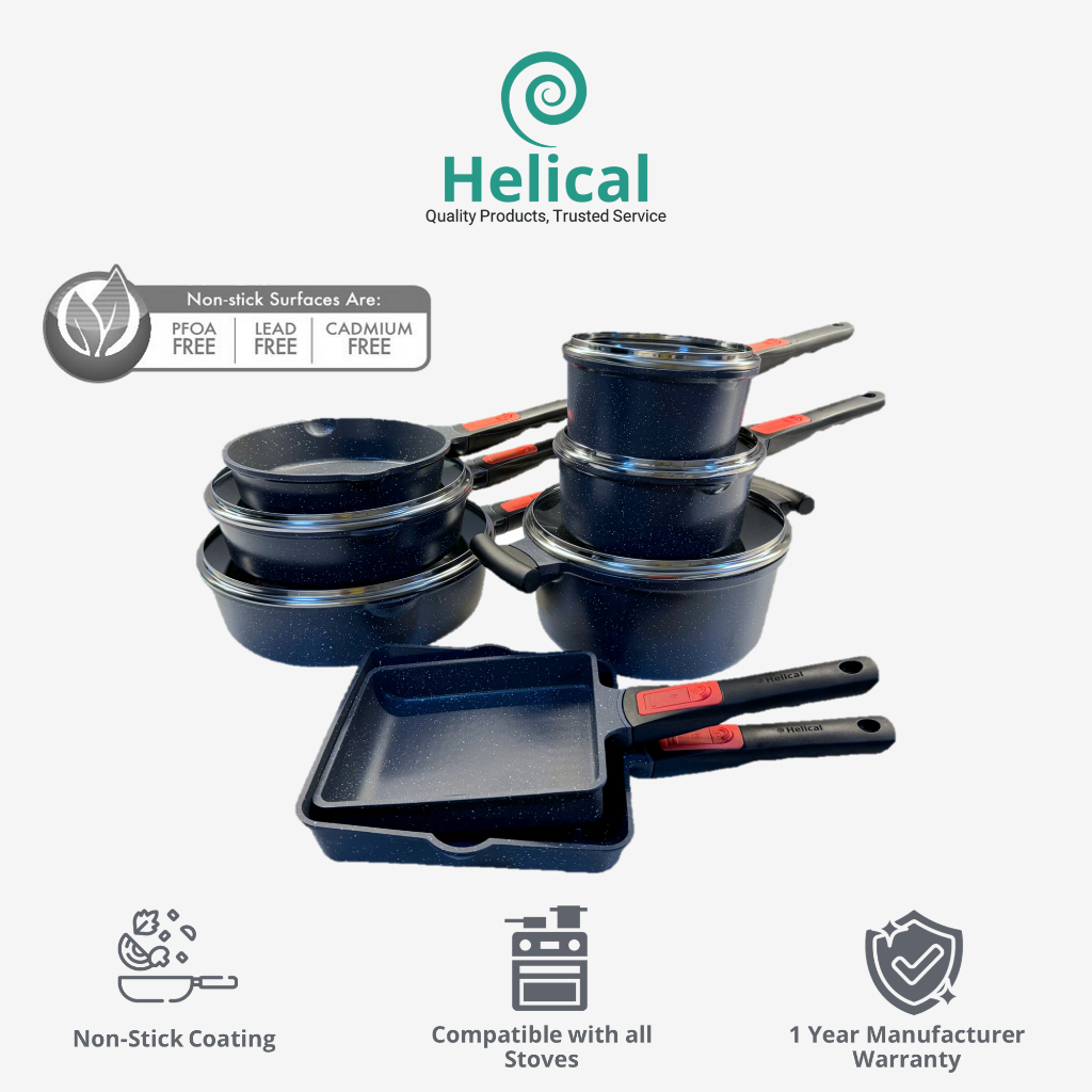 Helical™ Stella Cookware Set (13 Pieces) | Non-Stick | Lightweight ...