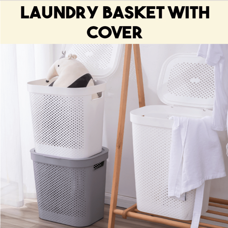 SG Seller Laundry Basket With Cover / Big Capacity Storage Bin Laundry ...