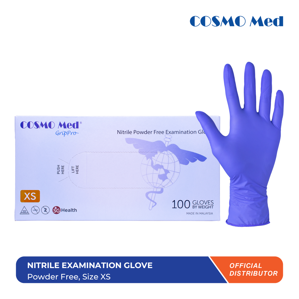 Cosmo Med Nitrile Powder-free Examination Gloves (Blue) 100pcs Per Box ...