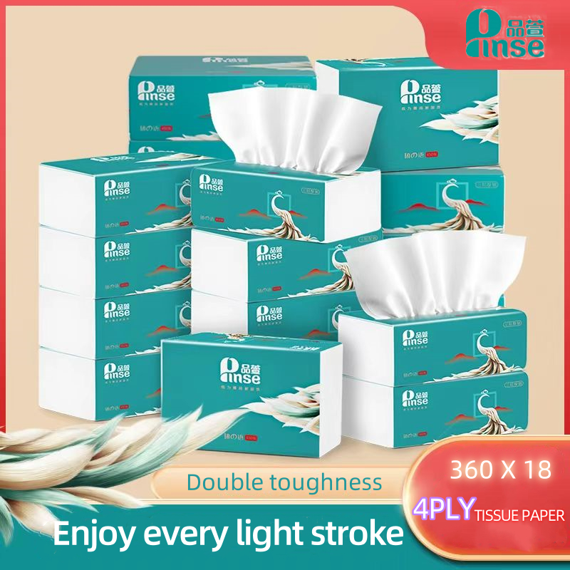 Pinse &OMAH 90SheetsX6X3packs Facial Tissues 4ply Thickened Pure Wood ...