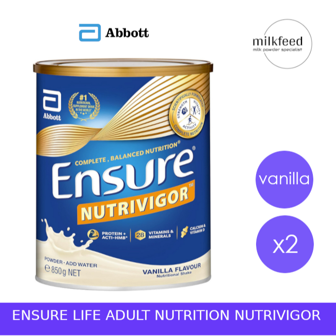 [Bundle of 2] Ensure Nutrivigor Powder Adult Nutrition - Vanilla 850g | Shopee Singapore