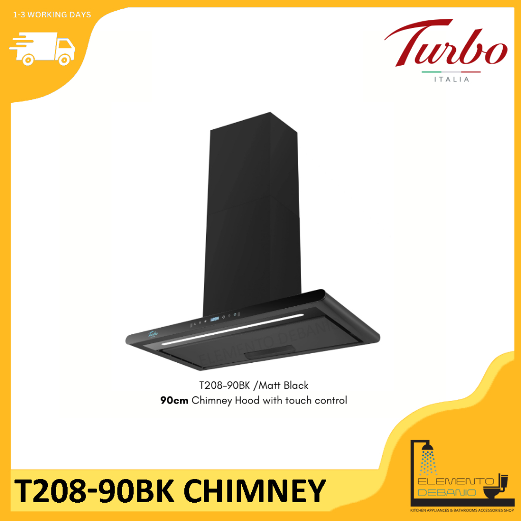 Turbo Italia – T208 Series 90cm Chimney Hood with Touch and Wave Motion ...