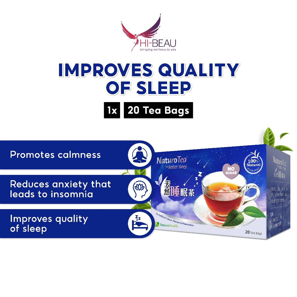 NaturoTea Relaxing Sleep Tea 20s | Herbal, Melatonin-Free, Enhances ...