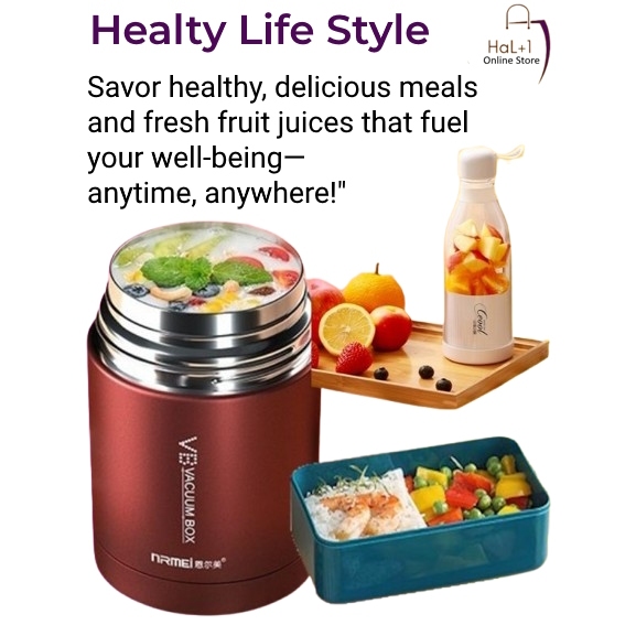 Ready Stock Double-Wall Thermal Vacuum Food Jar 316 SS Tailless Lunch ...