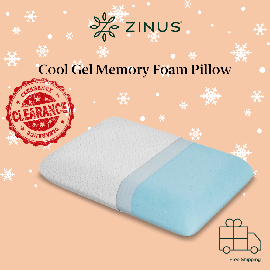 Pillow Zinus Cooling Gel Memory Foam Medium Firm | Shopee Singapore