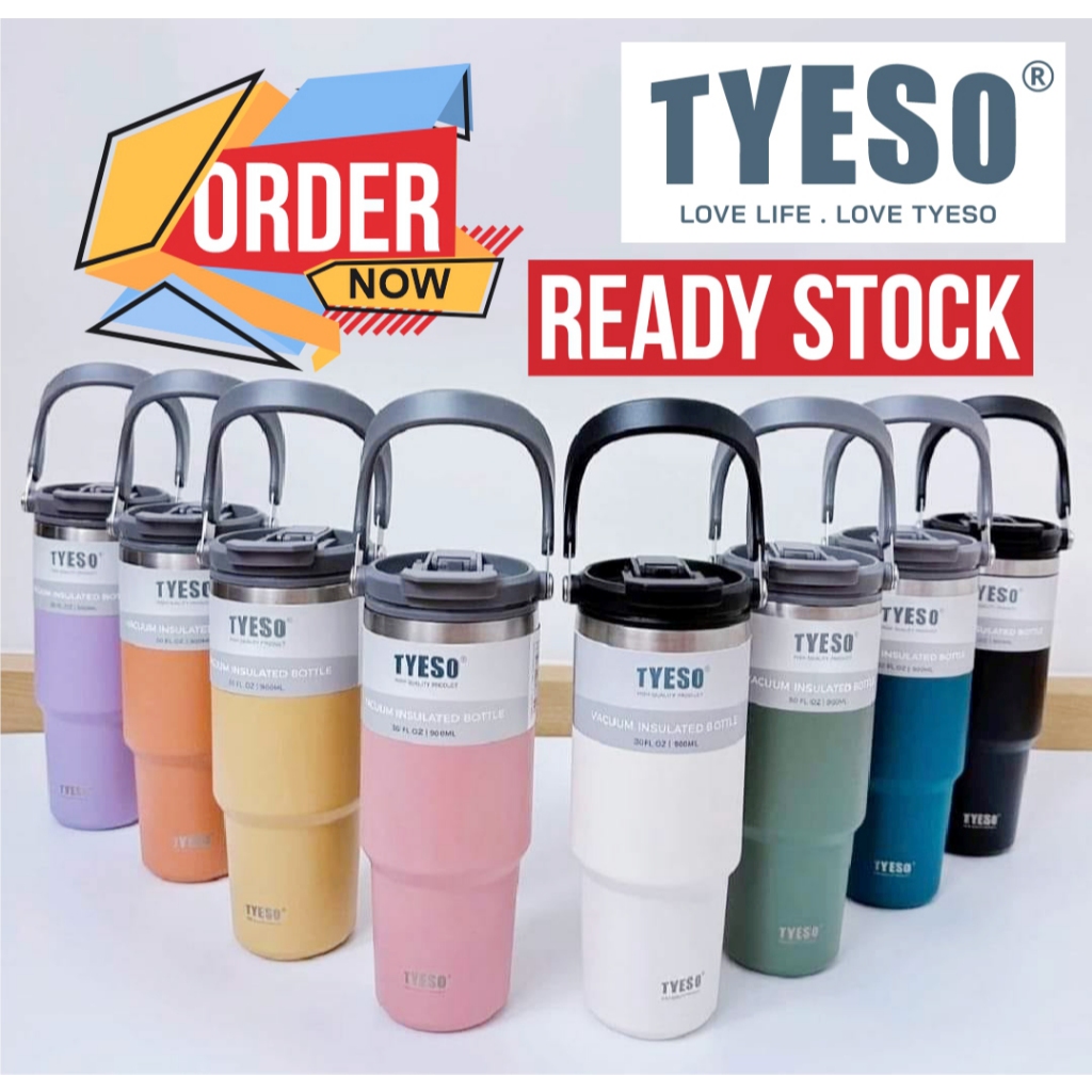 TYESO® Original 「 Engrave 𝐍𝐚𝐦𝐞 」750ML 900ML 1200ML Vacuum Tumbler With Handle Hot Cold Water ...