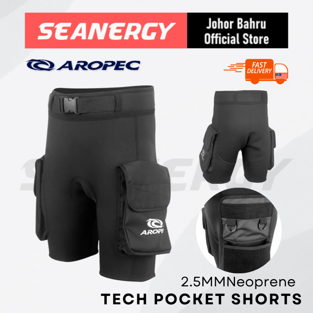 Aropec 2.5mm Neoprene Pocket Tech Shorts Cargo Pants Wetsuit Pant for ...
