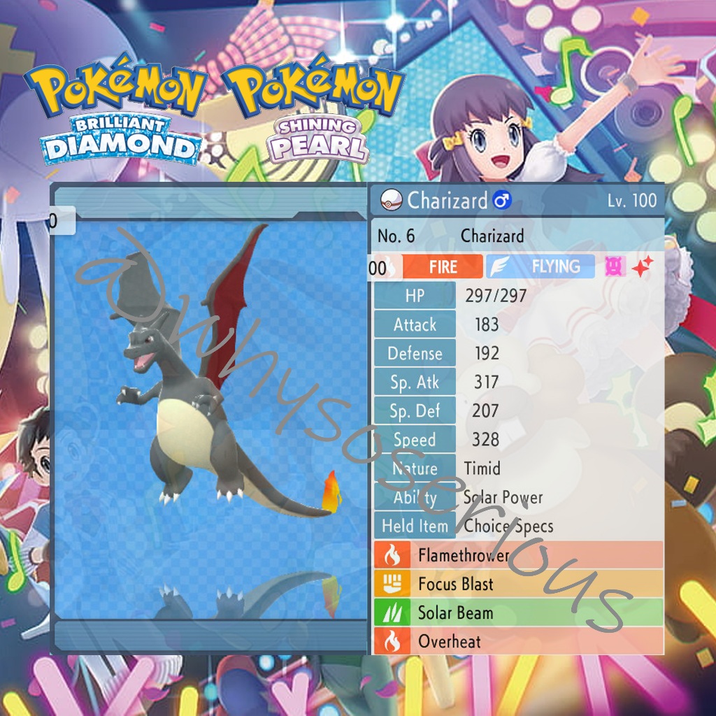 Pokemon Brilliant Diamond Shining Pearl Shiny Charizard Battle Ready ...