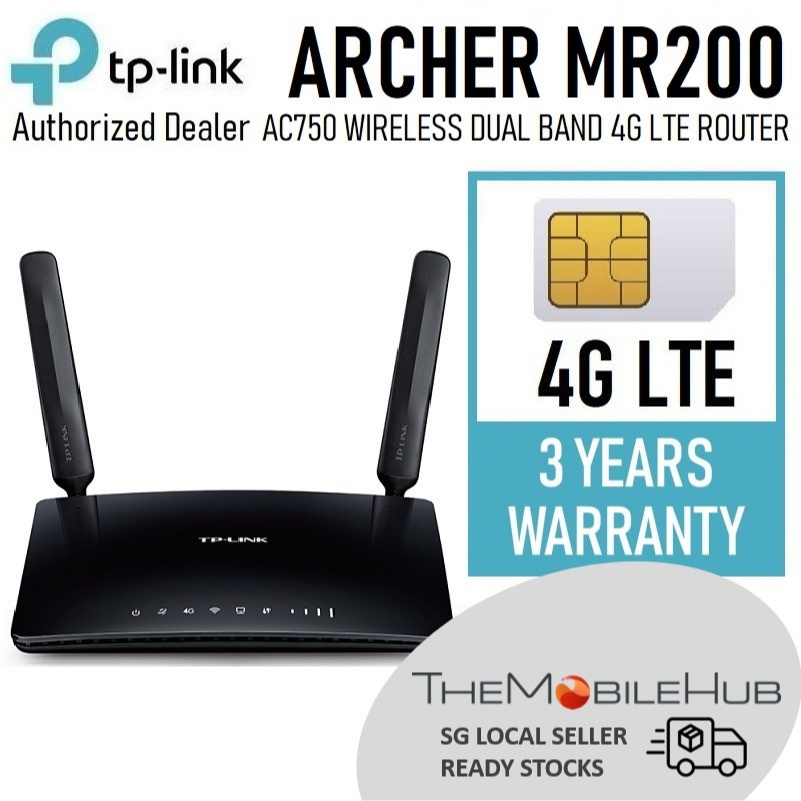 TP-Link Archer MR200 AC750 Wireless Dual Band 4G LTE Router Sim Card ...