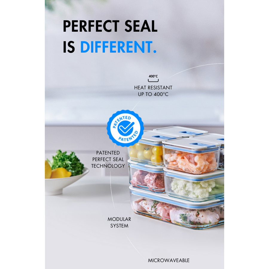 NEOFLAM Perfect Seal │ Airtight Food Storage │ Borosilicate Glass ...