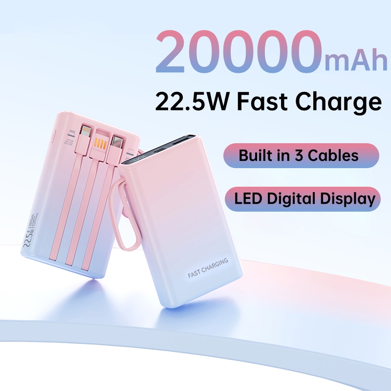 [SG Ready Stock] Fast Charging Power Bank Cable Powerbank 20000mAh 3 in ...
