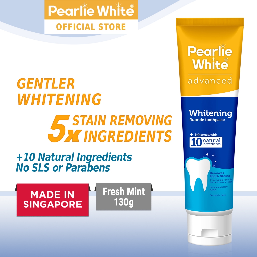 Pearlie White Advanced Whitening Fluoride Toothpaste 130g | Shopee ...