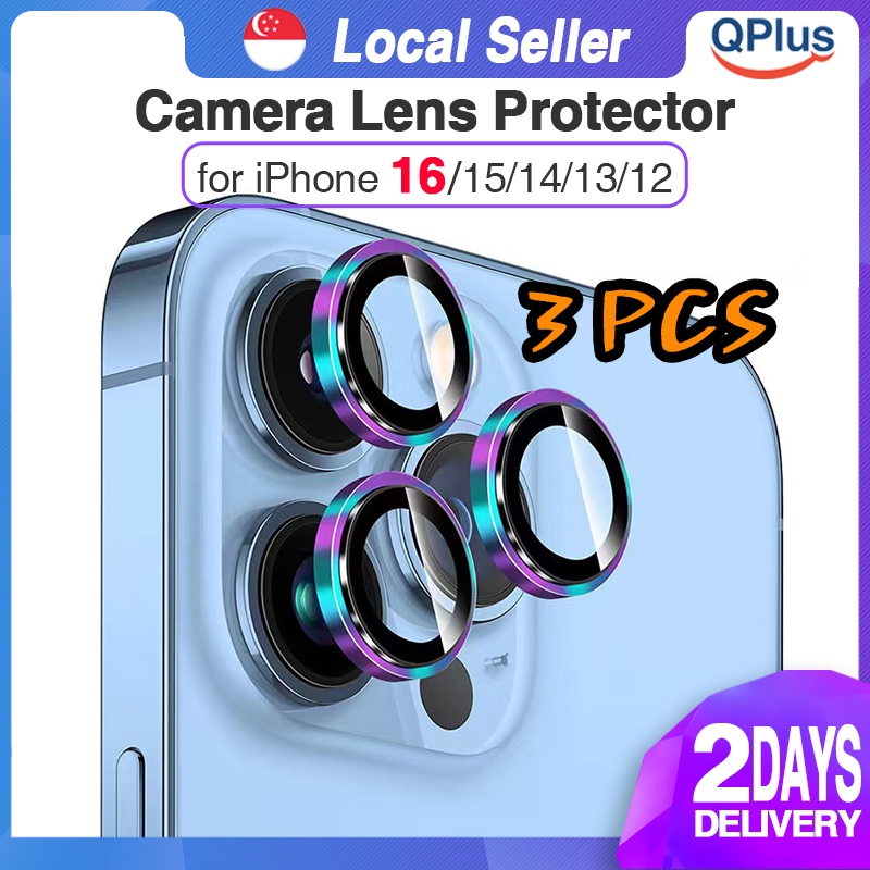 [SG] 3PCS Rear Camera Lens Protector for iPhone 16 /15 / 14 / 13 / 12 Pro /Plus / Pro Max with ...