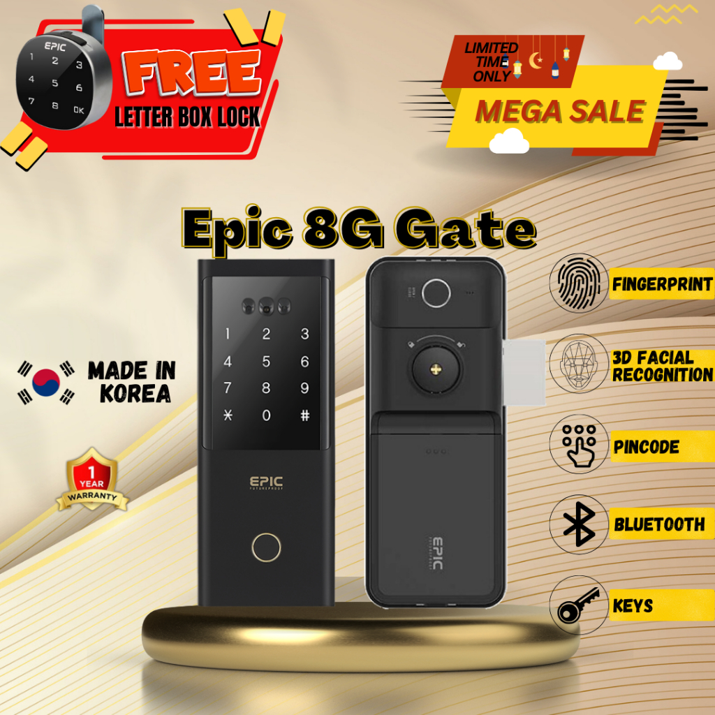 [FACIAL DIGITAL GATE LOCK & SG BEST SELLER] Epic 8G Facial Recognition ...