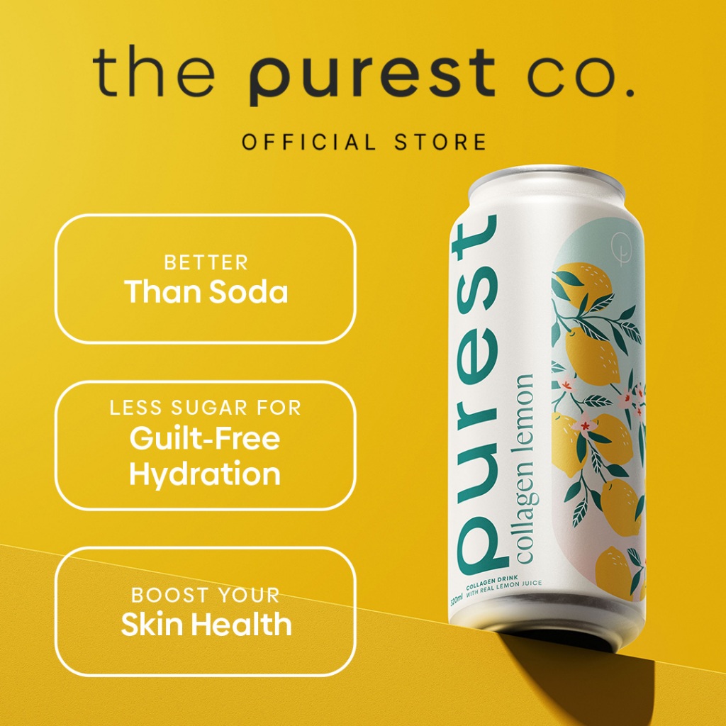 Purest Co: Purest Collagen Lemon 320ml x 12 cans (Skin Glow & Hydration ...