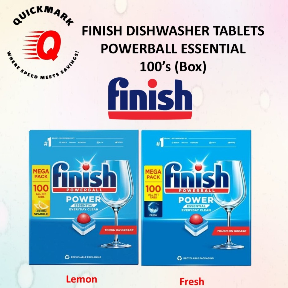 Finish Dishwasher Machine Tablets Powerball 110s/ Power Essential Mega ...