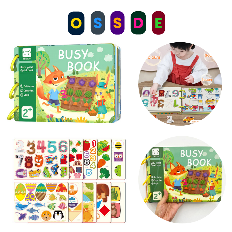 OSSDE Toddler Busy Book Cute Velcro Book Educational Toys Preschool ...