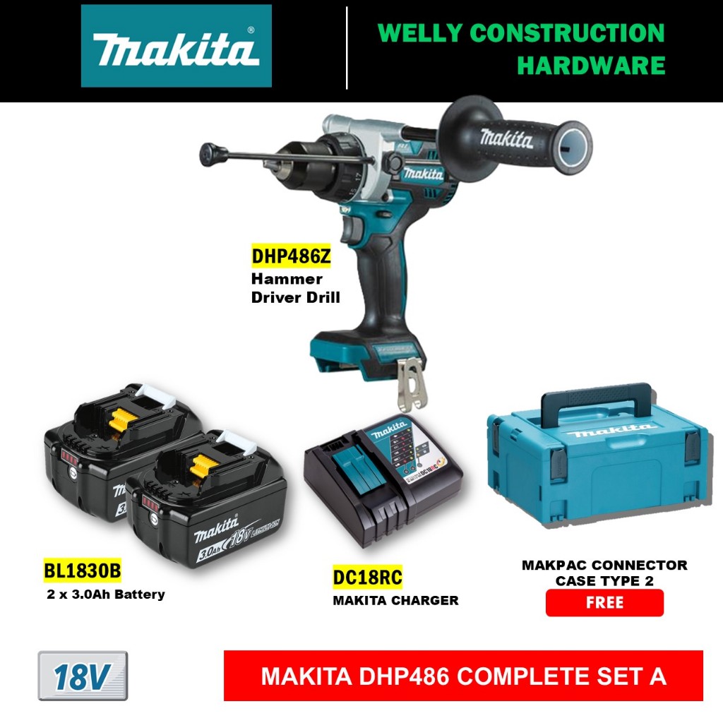 MAKITA DHP486 Hammer Driver Drill 13mm(1/2") | Shopee Singapore
