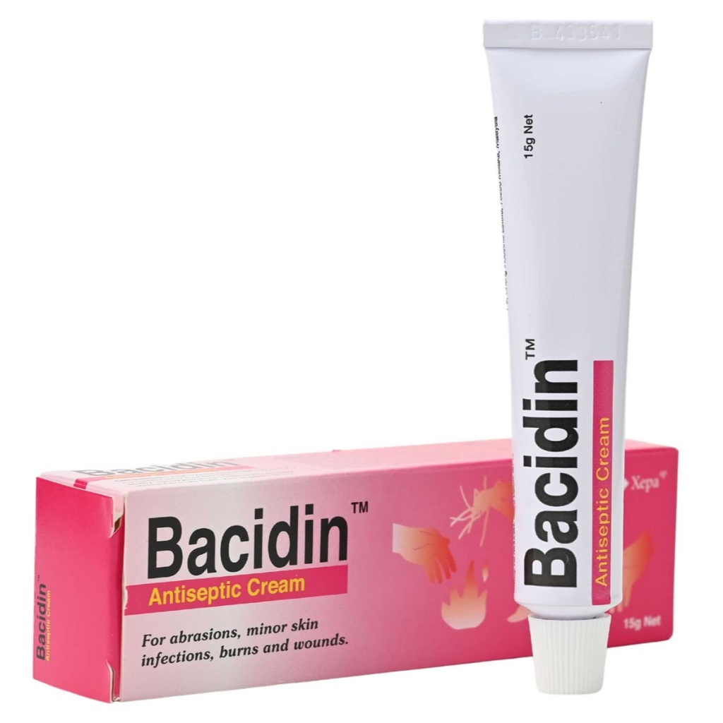 BACIDIN Antiseptic Cream 15g – Abrasion, Skin Infection, Burn, Wound ...