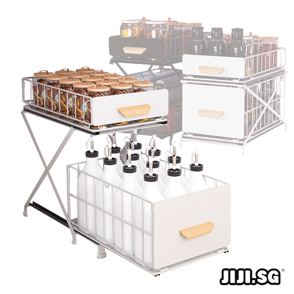 (JIJI SG) HYDD Under Sink Height Adjustable Pull-out Shelve Rack ...